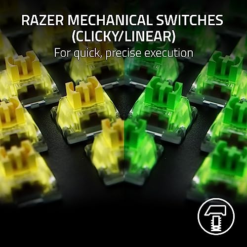 Razer BlackWidow V4 X - Mechanical Gaming Keyboard: Yellow Switches Linear & Silent - 6 Dedicated Macro Keys - Chroma RGB - Doubleshot ABS Keycaps - Media Controls - Sound Dampening & Stabilizers