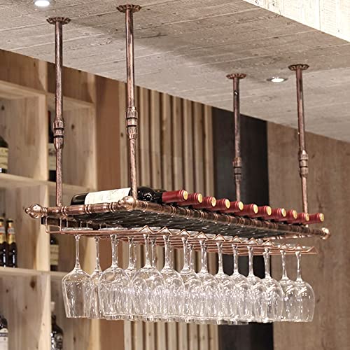 Qunine Bar Unit Floating Shelves Wall-Mounted Wine Racks, Ceiling Wine Bottle Holder Hanging Metal Iron Wine Glass Rack Goblet Stemware Racks (Size : 140x30cm)