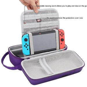 Portable Carrying Case Compatible with Nintendo Switch/Switch OLED - Built-in Stand and Removable Shoulder Strap Design Fit Switch Console, AC Charger Adapter, Switch Dock/Pro Controller Accessories