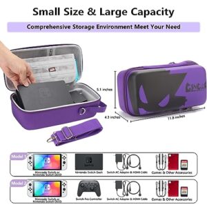 Portable Carrying Case Compatible with Nintendo Switch/Switch OLED - Built-in Stand and Removable Shoulder Strap Design Fit Switch Console, AC Charger Adapter, Switch Dock/Pro Controller Accessories