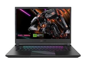 gigabyte aorus 15: 15.6" 16:9 thin bezel fhd 1920x1080 360hz, nvidia geforce rtx 4050 laptop gpu 6gb gddr6, intel core i5-12500h, 8gb ddr5 ram, 512gb ssd, win11 home (aorus 15 9mf-e2us583sh), black