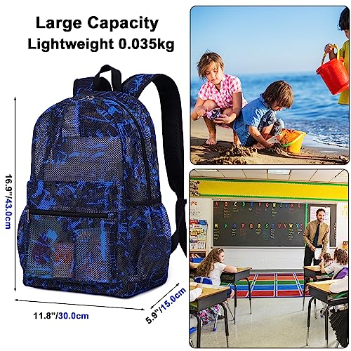 Bluboon Mesh Backpack Boys Girls Bookbags Kids Casual Bags Student Bookbags Semi -Transparent Waterproof Backpack Bags for Beach