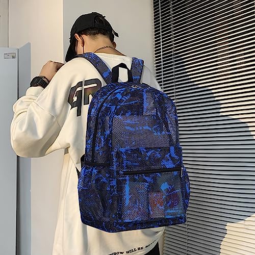 Bluboon Mesh Backpack Boys Girls Bookbags Kids Casual Bags Student Bookbags Semi -Transparent Waterproof Backpack Bags for Beach