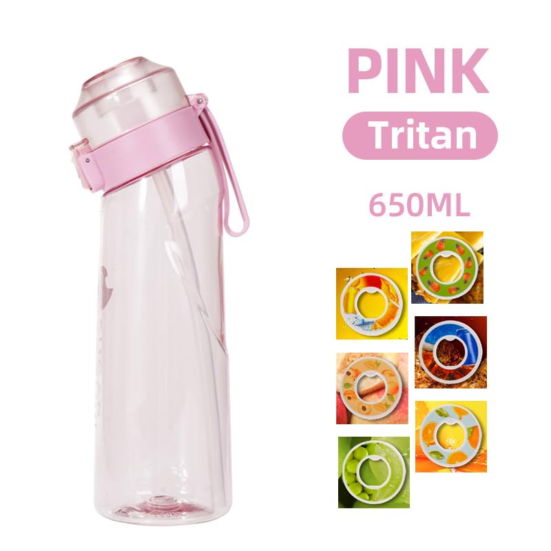 ZHSDHF Fruit Scent Water Cup|Tritan|Sports Water Cup|BPA Free| Water Bottle|Suitable for Outdoor Sports, Gifts From Friends, Birthday Gifts (Pink(with 6 radom pods))