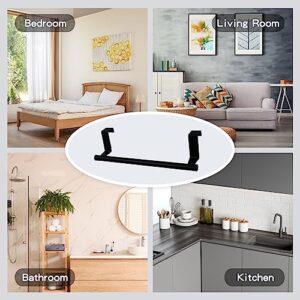 Over The Door Towel Rack, Stainless Steel Kitchen Towel Holder, Cabinet Door Towel Bar, Dish Towel Rack for Cabinet, Over Cabinet Towel Hanger for Kitchen Bathroom Cupboard, 2Pack (Black)