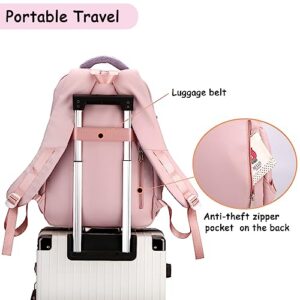 Makukke Backpack for Girls Kids, Cute Kawaii School Bag Lightweight Bookbag Backpack for Middle & High School with Anti Theft Pocket,Beige Backpack