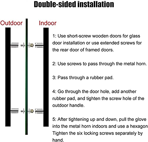 SUCHETA Stainless Steel Square Push Pull Modern Door Handle,Modern Commercial Entrance Modern Door Handle for Shower Sliding Glass/Barn Door/Interior Exterior Door,Easy to Install