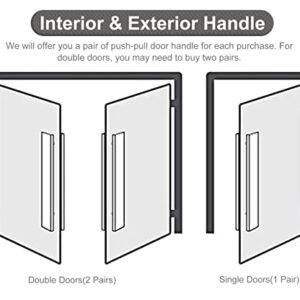 SUCHETA Modern Sliding Door Handle,European Style Barn Door Push Bar,Stainless Steel Interior Exterior Gate Handle,32"/35"/47"/51"/59" Long Door Socket (Size:80 cm/32inch,Style:Style1)