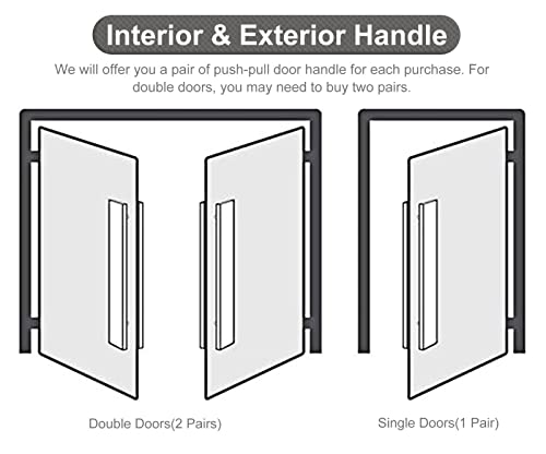 SUCHETA Modern Sliding Door Handle,European Style Barn Door Push Bar,Stainless Steel Interior Exterior Gate Handle,32"/35"/47"/51"/59" Long Door Socket (Size:80 cm/32inch,Style:Style1)