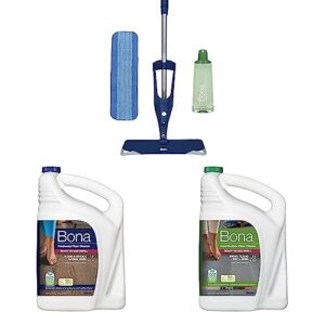 bona multi-surface floor premium spray mop & hardwood floor cleaner refill - 128 fl oz & multi-surface floor cleaner refill - 128 fl oz - residue-free floor cleaning solution