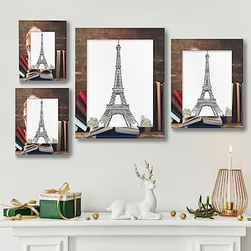 Yzrwebo Animal Dog 11x14 Picture Frame Book Wood Grain Wood Photo Frames High Transparent Horizontal and Vertical Tabletop Display or Wall Mounting for Family Home Gallery Office