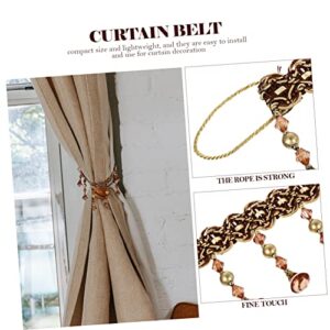 RUNROTOO 2pcs Braided Curtain Ties Outdoor Decoration Crystal Holder Magnetic Ties Curtain Holder Rope Curtain Tiebacks Handmade Holdbacks Shower Curtain Tie Backs Curtain Accessory Bohemia