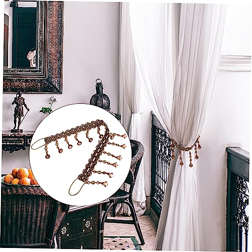 RUNROTOO 2pcs Braided Curtain Ties Outdoor Decoration Crystal Holder Magnetic Ties Curtain Holder Rope Curtain Tiebacks Handmade Holdbacks Shower Curtain Tie Backs Curtain Accessory Bohemia