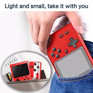 Handheld Game Console , 400 Handheld Classic Games, 3 inch LCD Screen and Additional Controller, Portable Retro Game Console, Retro Handheld Game Console Supports for Connecting TV & Two Players (Red)