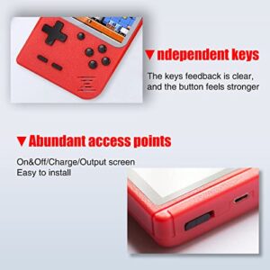 Handheld Game Console , 400 Handheld Classic Games, 3 inch LCD Screen and Additional Controller, Portable Retro Game Console, Retro Handheld Game Console Supports for Connecting TV & Two Players (Red)