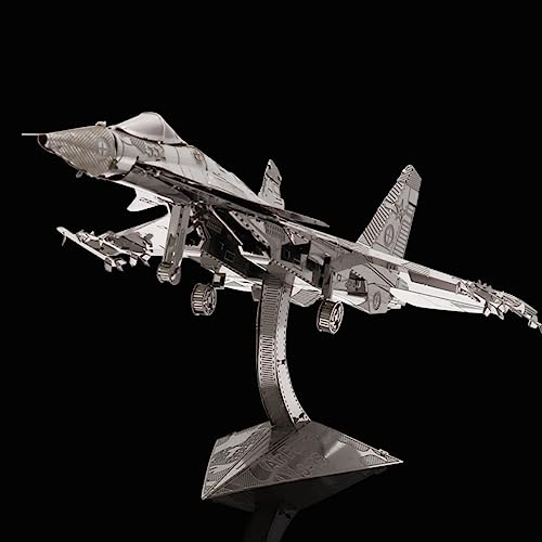 JOMIOD 3D Metal Model Kits, J20 Jet Military Airplane Model Building Kits for Teens Men Hobbies Toys, 3D Metal Puzzle for Adults DIY Brain Teaser Puzzles, Great Birthday Gifts (J-15)