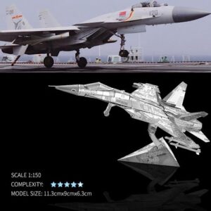 JOMIOD 3D Metal Model Kits, J20 Jet Military Airplane Model Building Kits for Teens Men Hobbies Toys, 3D Metal Puzzle for Adults DIY Brain Teaser Puzzles, Great Birthday Gifts (J-15)