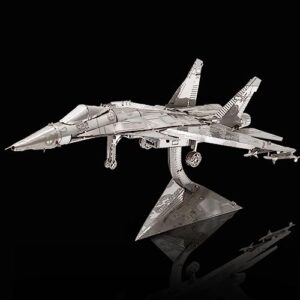 JOMIOD 3D Metal Model Kits, J20 Jet Military Airplane Model Building Kits for Teens Men Hobbies Toys, 3D Metal Puzzle for Adults DIY Brain Teaser Puzzles, Great Birthday Gifts (J-15)