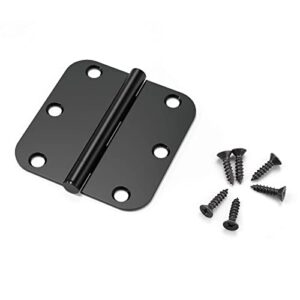 knobwell 36 pack door hinges black matte 3.5 inch 5/8 radius, 3.5" x 3.5" heavy duty hinges for doors interior exterior