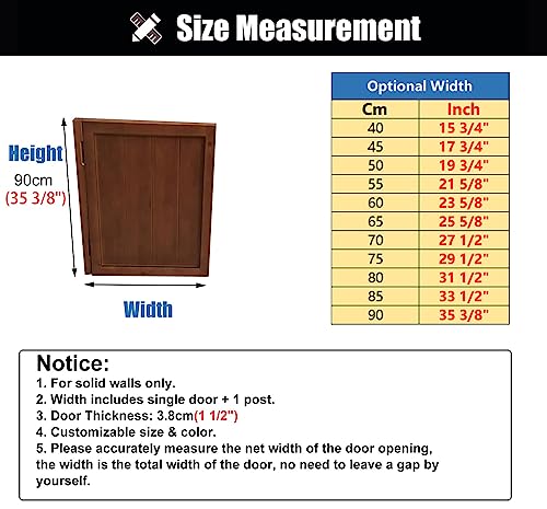 YANBI Living Room Cafe Saloon Swing Doors, Retro Louvered Partition Door, Cowboy Fence Bar Doors with Metal Hinge for Kitchen Toilet Restaurant (Size : W55xH90cm(21 5/8" x35 7/16"))