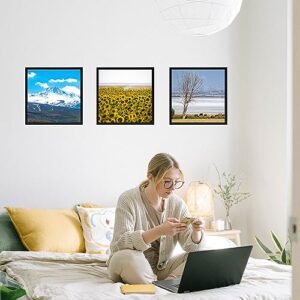 OMISHE 12x12 Picture Frame Black for Wall Hanging, 12 x 12 Frame Wall Mounting Horizontally or Vertically, 12 by 12 Wall Gallery Photo Frame, Black