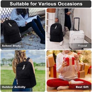 School Backpack for Teens Large Corduroy Bookbag Lightweight 17 inch Laptop Bag for Girls Boys Casual High School College (Corduroy-Black)