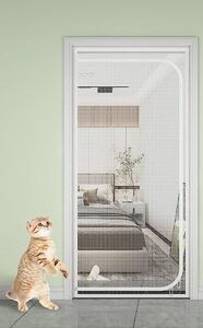 zipper screen door screen door pet screen door zipper door door net bug screen for doorway mosquito screen (d white,w x l:80x210cm(31×82inch))