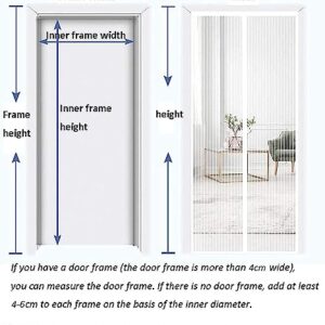 Zipper Screen Door Screen Door Pet Screen Door Zipper Door Door net Bug Screen for Doorway Mosquito Screen (D White,W x L:80x210cm(31×82inch))