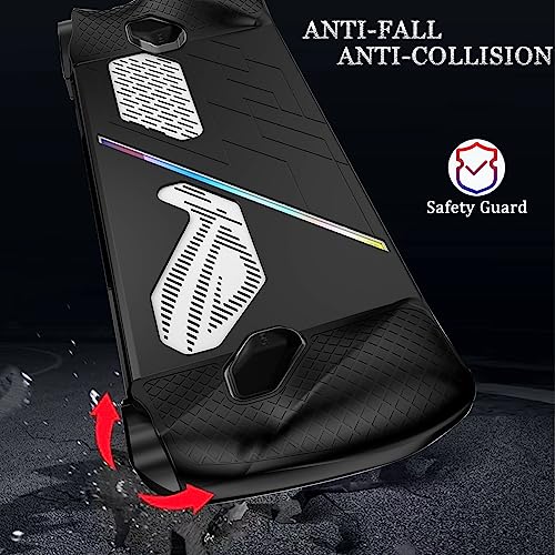 NINKI Silicone Case Compatible ROG Ally Game Console Protector,Flexible Shockproof Anti-Scratch Drop-Proof Non-Slip Full Protective Case for ASUS ROG Ally Gaming Handheld Cover Case Accessories,Black