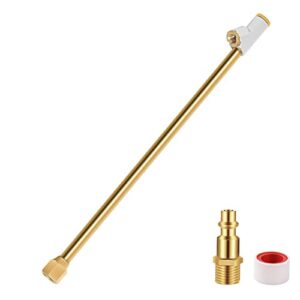 GODESON Dual Head Tire Pressure Gauge,Heavy Duty Pen Tire Gauge Range 10-150PSI and GODESON Air Chuck for Semi Truck, 1/4" FNPT 11.8" Extended Reach Dual Head Brass Air Chuck with Brass Quick Plug, 2-