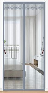 mesh door screen with magnets heavy duty screen door mesh magnetic screen door screen door mosquito door net magnetic (w x l:95x210cm(37×82inch),striped gray)