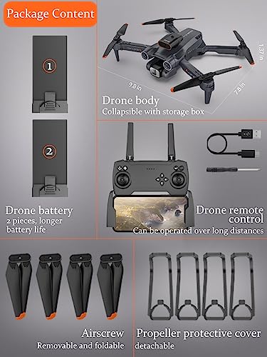 Drone with Camera, Remote Control Drones, 1080P HD Mini Drone for Kids Adults, With One Key Take Off/Landing, Electrically Tuned Camera, Obstacle Avoidance, Optical Flow Localization