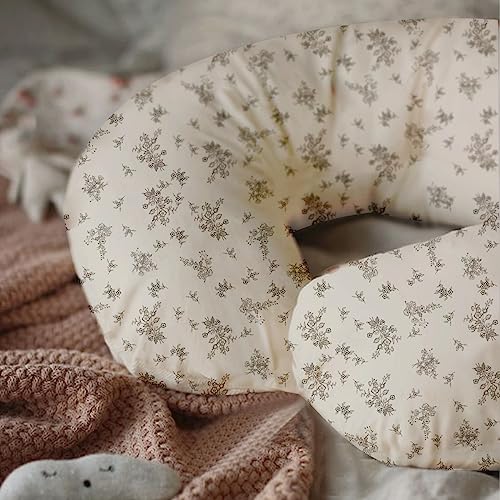 lethooly Nursing Pillow Cover,2-Pack Removable Cover for Breastfeeding Pillows,Ultra-Soft Baby Nursing Pillow, Fits Newborn Feeding Pillow 22.5in*18in（Rosebuds and Vines）