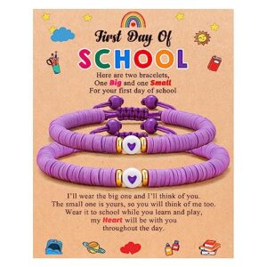 upromi back to school bracelet mommy and me 1st first day of school bracelet mom and daughter matching mother daughter heart bracelets, first day of back to school gifts for girls