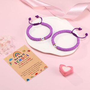 UPROMI Back to School Bracelet Mommy and Me 1st First Day of School Bracelet Mom and Daughter Matching Mother Daughter Heart Bracelets, First Day of Back to School Gifts for Girls