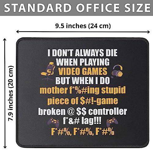 When Playing Video Games Mouse Pad - Funny Gamer Mouse Mat for Console Gaming Fans - Funny 9.5 Inch Mouse Mat for Men, Humor Joke Gifts for Teenage Boys