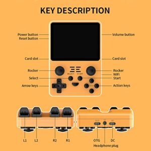 Portable Retro Handheld Games Console,3.5 Inch IPS Retro Console Open Source Classic Emulator Gaming Console,for Kids Xmas Gift-A