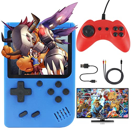 Retro Handheld Game Console, 500 Games Portable Hand Held Video Game for Kids & Adult Classical FC Games with 3.0-Inch Screen Rechargeable Battery Handheld Gaming Two Players Support for TV