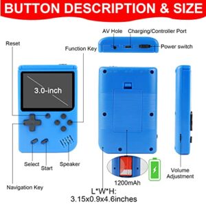 Retro Handheld Game Console, 500 Games Portable Hand Held Video Game for Kids & Adult Classical FC Games with 3.0-Inch Screen Rechargeable Battery Handheld Gaming Two Players Support for TV