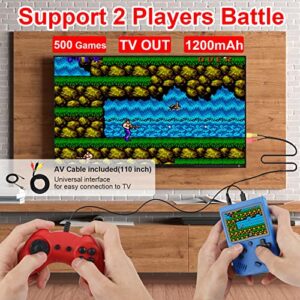 Retro Handheld Game Console, 500 Games Portable Hand Held Video Game for Kids & Adult Classical FC Games with 3.0-Inch Screen Rechargeable Battery Handheld Gaming Two Players Support for TV