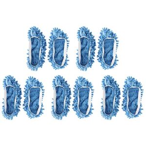 Ozgkee 10Pcs Chenille Mop Slippers Multifunction Floor Shoes Dust Cleaner Accessory (Blue)