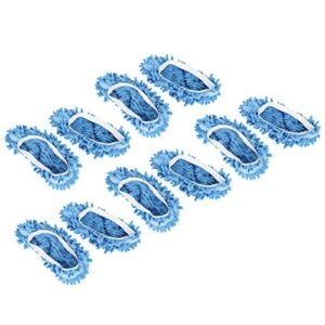 Ozgkee 10Pcs Chenille Mop Slippers Multifunction Floor Shoes Dust Cleaner Accessory (Blue)