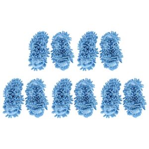 Ozgkee 10Pcs Chenille Mop Slippers Multifunction Floor Shoes Dust Cleaner Accessory (Blue)