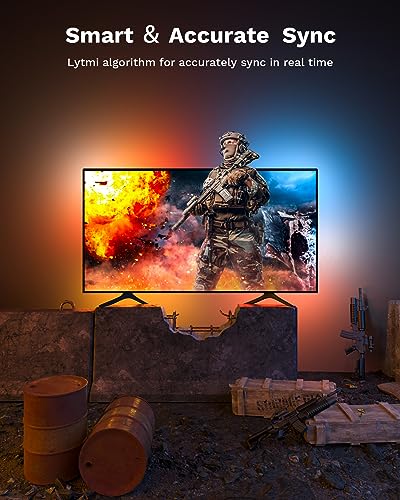 Lytmi Fantasy 3 TV Backlight Kit HDMI 2.1 with Sync Box Wi-Fi Backlight for 55~60 inch 8K 60Hz TV Color Sync Lights Compatible with Alexa & Google Assistant, App Control, Music Sync