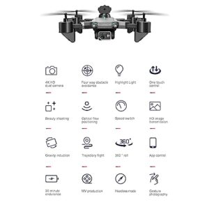 Drones with Camera for Adults, HD 4K Dual Camera Foldable RC Quadcopter for Beginners Gift, 50 X Zoom Mini Drone Support 3D Flip, Altitude Hold, Trajectory Flight