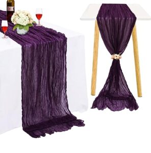 fuhsy purple cheesecloth table runner gauze table runner 10ft plum table cloth runner for wedding birthday rustic table runners cheese cloth halloween table runner bridal party table decorations