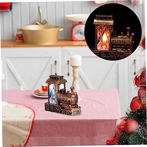 BESTOYARD 1pc Christmas Lights Lighted Snow Globe Lantern Christmas Desktop Light Elk Desktop Light Christmas Decor Christmas Snow Globes Steam Train Plastic Locomotive Elder Desk Lamp