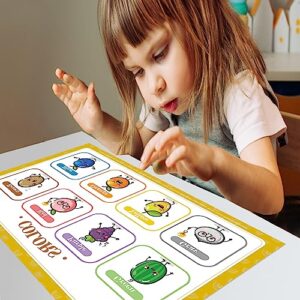 Disposable Placemats for Baby, 40 Pack Sticky Toddler Placemat for Restaurants, Dining Table, Party, Travel, Placemats with Letters Numbers Shapes Colors, Fun and Learning Placemats for Kids12''x18''