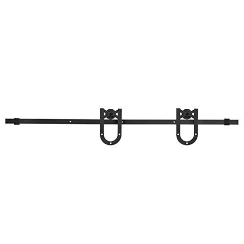 American Barn Door Pulley Hardware Horseshoe Single Side 1.83m Single Door - Heavy Duty Sliding Door Track Kit for Interior/Exterior Doors