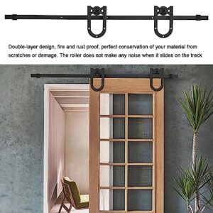 American Barn Door Pulley Hardware Horseshoe Single Side 1.83m Single Door - Heavy Duty Sliding Door Track Kit for Interior/Exterior Doors